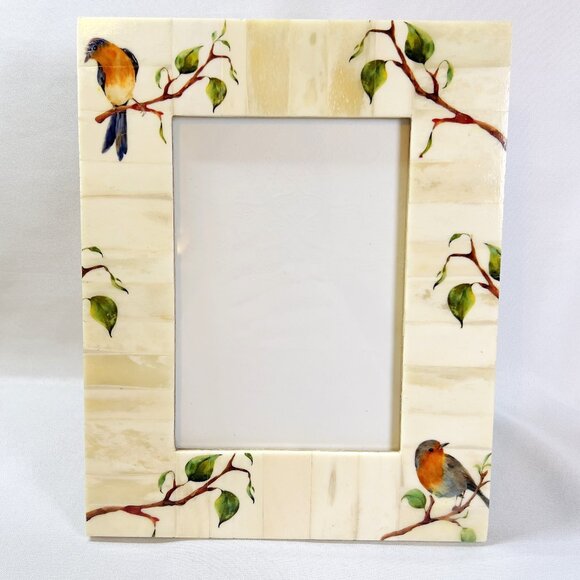 Handcrafted | Accents | Nature Resin Wood Photo Frame Birds Wildlife 8 ...